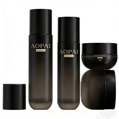 China 30ml 50ml 100ml 120ml Glass Lotion Bottle And 50g 100g Jar Cosmetic Bottle Customized Logo OEM Shampoo Lotion Serum Bottle for sale