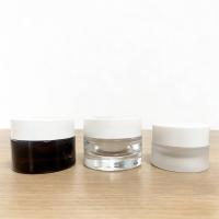 China High Grade Double Wall Glass Cream Jar with Inner Pot 15g 30g 50g Luxury Skincare Cosmetic Packaging Container for sale