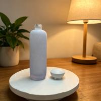 China Premium Frosted Glass Bottles & Jars with Pump/Spray & White Caps, Crackle Pattern for Cosmetics, Face Cream, Lotion, Serum, Toner, Skincare, 120ml/100ml/40ml/50g/30g for sale