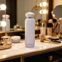 China Premium Frosted Glass Bottles & Jars with Pump/Spray & White Caps, Crackle Pattern for Cosmetics, Face Cream, Lotion, Serum, Toner, Skincare, 120ml/100ml/40ml/50g/30g for sale