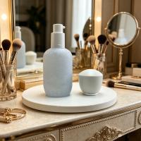 China Premium Frosted Glass Bottles & Jars with Pump/Spray & White Caps, Crackle Pattern for Cosmetics, Face Cream, Lotion, Serum, Toner, Skincare, 120ml/100ml/40ml/50g/30g for sale