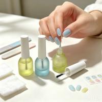 China Matte Glass Nail Polish Solution Bottles with Screw Cap Logo Printing 5ml Prop Clearing Brush Packaging for sale