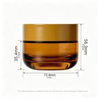 China Luxury Amber Glass Jar Cosmetic with Lid and Thick Bottom PP Cap for sale