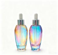 China Gradient 30ml Glass Lotion Bottle with Emulsion Pump & Aluminum Spray Head for Skin Care Serum Cream Face Cream for sale