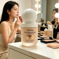 China Foundation Bottle Cosmetic Glass Set for Skin Care Serum Pressurized Lotion Essence Bottles with Cap and Pump for sale