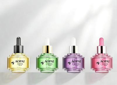 China Luxury Two-Tone 30ml Glass Dropper Bottle  New Stylish Step-Up Design  for Skincare Essence Oil Bottle for sale