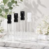 China Glass Mini Vials Split Type Glass Perfume Tester Bottles 1ml 2ml 3ml PP Crimp on Spray Pump Travel Trial Cosmetic Packaging for sale