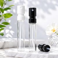 China Glass Mini Vials Split Type Glass Perfume Tester Bottles 1ml 2ml 3ml PP Crimp on Spray Pump Travel Trial Cosmetic Packaging for sale