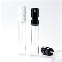 China Glass Mini Vials Split Type Glass Perfume Tester Bottles 1ml 2ml 3ml PP Crimp on Spray Pump Travel Trial Cosmetic Packaging for sale