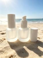 China Eco Friendly Lotion Bottles Glass Cylindrical Thick-walled Shape 30ml Liquid Foundation Cosmetic Glass Bottle for sale