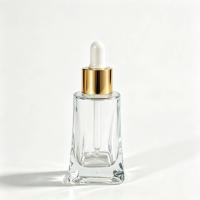China 30ml 100ml 120ml Trapezoid Glass Cosmetic Bottle Set Essential Oil Pipette Dropper Bottle Skincare Serum Eye Packaging Toner for sale