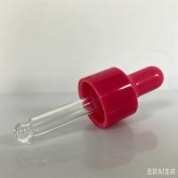 China 30ml ClearThick Base Glass Dropper Bottle with Red Rubber Bulb, Cosmetic Serum Essential Oil Glass Bottle for Skincare Packaging for sale