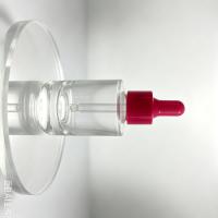 China 30ml ClearThick Base Glass Dropper Bottle with Red Rubber Bulb, Cosmetic Serum Essential Oil Glass Bottle for Skincare Packaging for sale