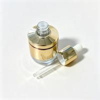 China Stock Wholesale  30ml and 50ml Flat Glass Dropper Bottles for Essential Oil & Skin Care Serum Press Lotion Cosmetic Bottle for sale