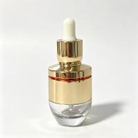 China Stock Wholesale  30ml and 50ml Flat Glass Dropper Bottles for Essential Oil & Skin Care Serum Press Lotion Cosmetic Bottle for sale