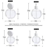 China Luxury Flat Round Glass Bottle 30ml 60ml Dropper/pump Lotion Bottle Cosmetic Packaging Wholesale From Source Factory for sale