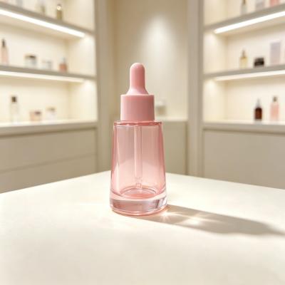 China Manufacturer High End Conical Thick Bottom Glass Dropper Bottle 30ml Serum Essence Oil Container Custom Logo Cosmetic Bottle for sale