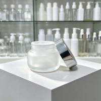 China 15ml 30ml 50ml Round Glass Cosmetic Cream Jar Empty Face Cream Pot Custom Color Logo Factory Wholesale for Skincare Packaging for sale