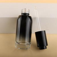China 30ml Luxury Gradient Glass Press Dropper Bottle, Serum Oil Bottle with Aluminum Collar, Custom Print Wholesale Skincare Pack for sale