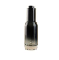 China 30ml Luxury Gradient Glass Press Dropper Bottle, Serum Oil Bottle with Aluminum Collar, Custom Print Wholesale Skincare Pack for sale