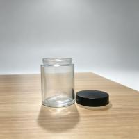 China 170ml Clear Glass Jar Wide Mouth Jar With Matte Black Lid Empty Cosmetic Storage Bottle Factory Direct in Stock for sale