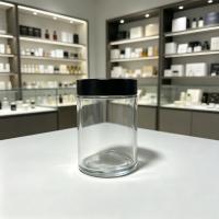 China 170ml Clear Glass Jar Wide Mouth Jar With Matte Black Lid Empty Cosmetic Storage Bottle Factory Direct in Stock for sale