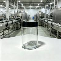 China 170ml Clear Glass Jar Wide Mouth Jar With Matte Black Lid Empty Cosmetic Storage Bottle Factory Direct in Stock for sale