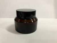 China 30g 50g Reusable Dark Amber Glass Jars Cream Bottles For Cosmetics Glass Cosmetic Packaging for sale