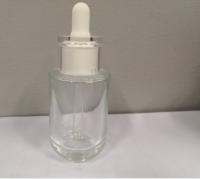 China Clear Glass Dropper Bottles Silkscreen Printing Skin Care Packaging Plastic Collar OEM for sale