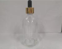 China 100ml Glass Cosmetic Dropper Bottles With Gold Shinny Collar Custom Painting And Printing for sale