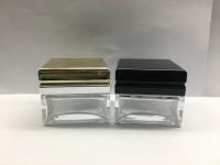 China 30g 50g Square Glass Cosmetic Jars Skincare Packaging Cream Bottle Various Color And Printing for sale