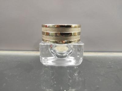 China Hot Stamping 15g Clear Cream Jar With Aluminum Cap Cosmetic Bottles OEM for sale
