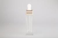 China MSDS 40ml Square Glass Essential Oil Bottles Skincare Packaging Dropper Bottles for sale