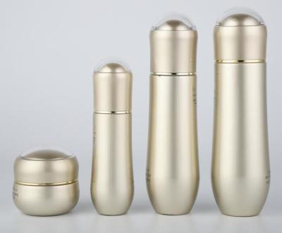 China Hot Stamping Plastic Cap 100ml 120ml Glass Cosmetic Bottles Skincare Packaging Cream Jars for sale