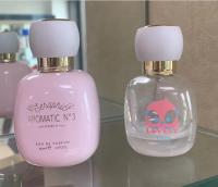 China Cute Pink 30ml 50ml Round Luxury Perfume Bottles With Pump Sprayer for sale