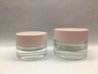 China Thick Bottom 30g 50g Cosmetic Glass Jar Plastic Lid Cream Containers for sale