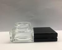 China Square 30g 50g Glass Cosmetic Jars Skincare Packaging Cream Bottle for sale