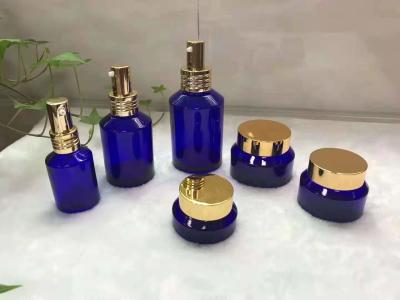 China Aluminum Sprayer Cosmetic Jar Packagin With Gold Metallic Cap for sale
