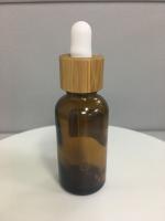 China Screw Cap 30ml Bamboo Cosmetic Packaging Boston Glass Dropper Bottle for sale