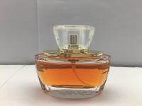 China Refillable 50ml fancy glass perfume bottles With Gold Shoulder for sale