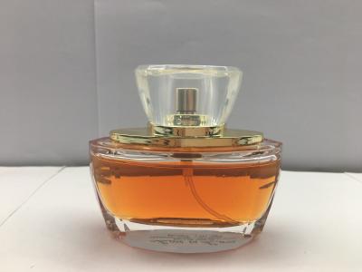 China Refillable 50ml fancy glass perfume bottles With Gold Shoulder for sale