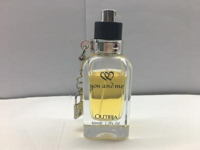 China Recyclable Silver 50ml Luxury Perfume Bottles With Metal Decoration for sale