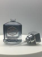 China Square Shape Empty 50ml Glass Perfume Container Gradient Color for sale