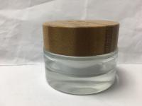 China Empty 50g glass lotion containers with Wooden Cap Eco Friendly for sale