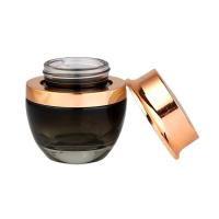 China Custom Cosmetic Cream 20g 120ml Glass Cosmetic Jar with different Colors and decoration for sale