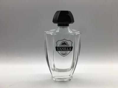 China Irregular Cap Luxury Perfume Bottles OEM 100ml Clear Glass Atomizer Sprayer for sale