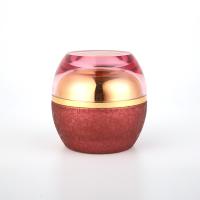 China Cosmetic Empty Glass Cream Jar Hot stamping logo Dual Layer Cap for sale