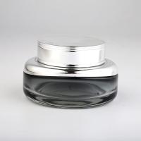 China Silver Shoulder Glass Cream Jars Oval Glass Container Silkscreen Printing Logo for sale