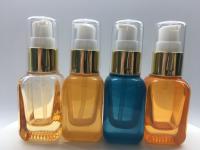 China Luxury Glass Lotion Bottles High End Color Lacquering With Pump Cap for sale