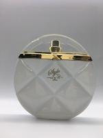 China 50ml 100ml Custom Glass Perfume Bottles Circle Shape Flat High End Color Lacquering for sale